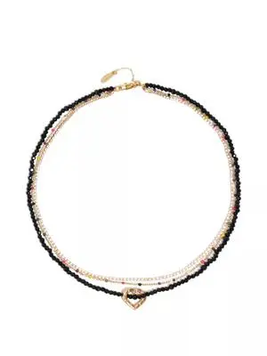 Bimba Y Lola Heart Beaded Necklace - Black