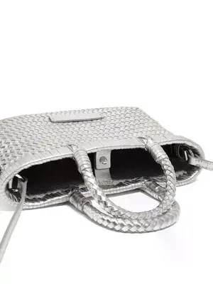 Bimba Y Lola Braided-handle Leather Tote Bag - Silver