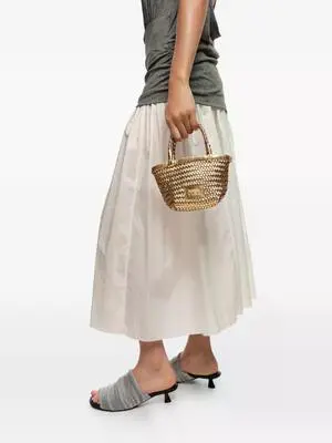 Bimba Y Lola Woven Leather Mini Tote Bag - Gold