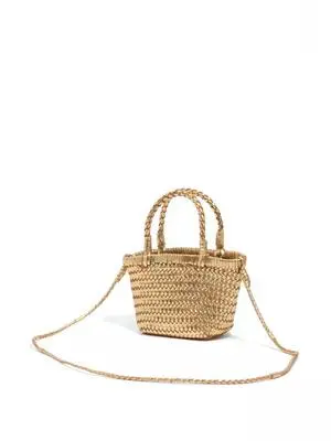 Bimba Y Lola Woven Leather Mini Tote Bag - Gold