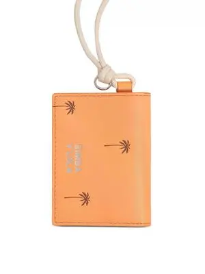Bimba Y Lola Palms Small Leather Card Holder - Orange