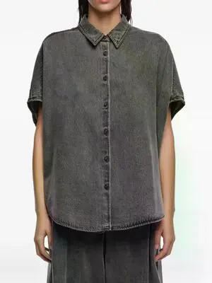 Bimba Y Lola Buttoned Short-sleeve Shirt - Black