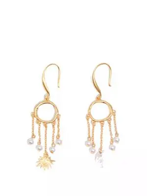 Bimba Y Lola Sun And Moon Chains Earrings - Gold
