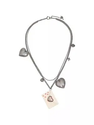 Bimba Y Lola Heart And Envelope Charm Necklace - Silver