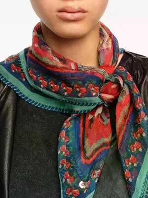 Bimba Y Lola Ikat Floral-striped Scarf