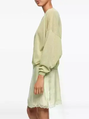 Bimba Y Lola Lace-trim V-neck Top - Green