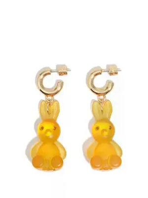 Bimba Y Lola Rabbit Pendant Hoop Earrings - Gold