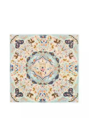 Bimba Y Lola Frayed Printed Scarf - Neutrals