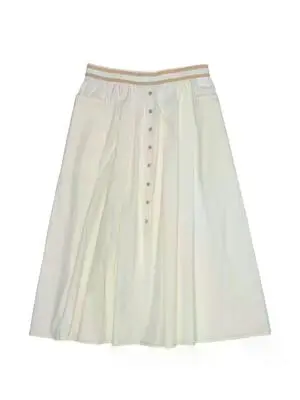 Bimba Y Lola Buttoned Cotton Midi Skirt