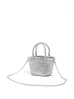 Bimba Y Lola Woven Leather Tote Bag - Silver