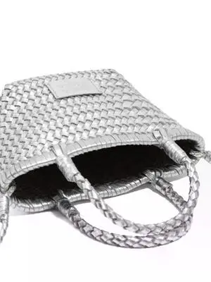 Bimba Y Lola Woven Leather Tote Bag - Silver