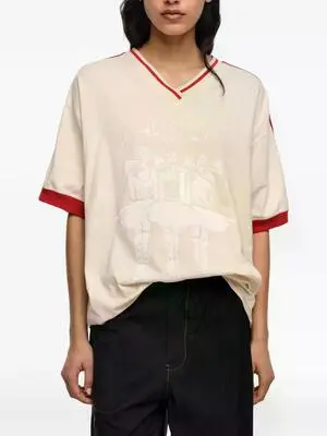 Bimba Y Lola Graphic-print V-neck T-shirt - Neutrals