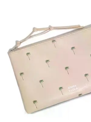Bimba Y Lola Palms Leather Makeup Bag - Neutrals