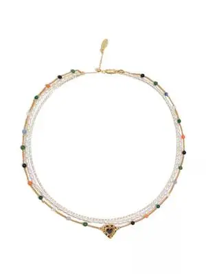 Bimba Y Lola Beaded Heart Necklace - Gold