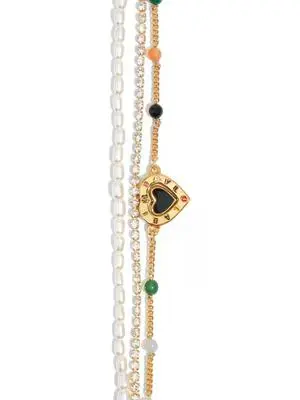 Bimba Y Lola Beaded Heart Necklace