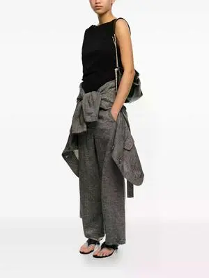 Bimba Y Lola Wide-leg Textured Trousers - Grey