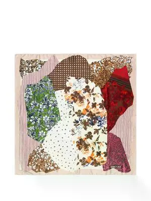 Bimba Y Lola Floral-print Scarf - Brown
