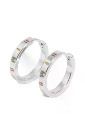 Bimba Y Lola Tone Hoop Earrings - Silver