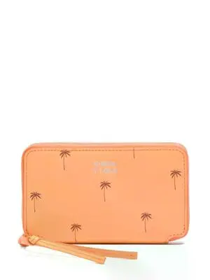 Bimba Y Lola Palms Zip Leather Wallet - Orange