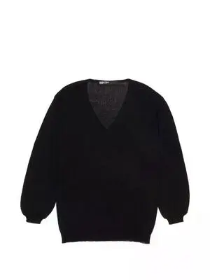 Bimba Y Lola V-neck Balloon-sleeve Top - Black