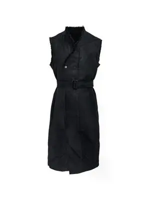 Rick Owens Belted Sleeveless Coat - Black
