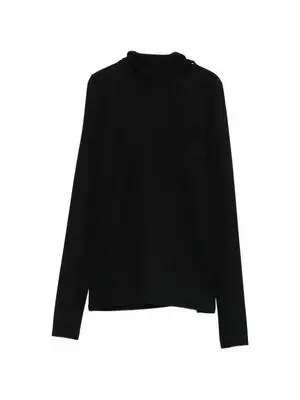TOTEME High-neck Jersey Top - Black