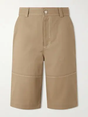 Ami Worker Cotton-canvas Bermuda Shorts - Neutrals