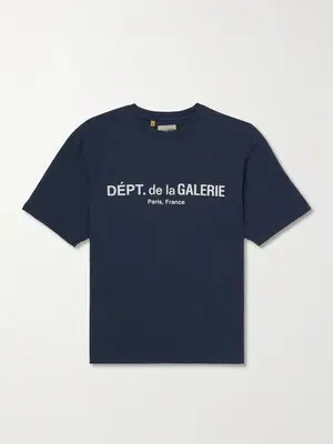 GALLERY DEPT. French Lux Logo-flocked Cotton-jersey T-shirt - Black