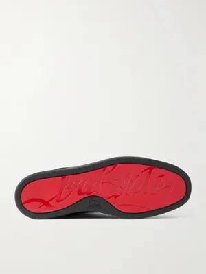 CHRISTIAN LOUBOUTIN St Louis Suede Slip-on Sneakers - Black