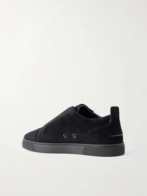 CHRISTIAN LOUBOUTIN St Louis Suede Slip-on Sneakers - Black