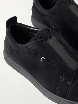 CHRISTIAN LOUBOUTIN St Louis Suede Slip-on Sneakers - Black