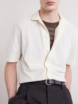 Altea Jean Camp-collar Cotton-piqué Shirt