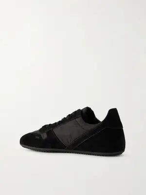 Rick Owens Minimal Suede And Nylon Sneakers - Black
