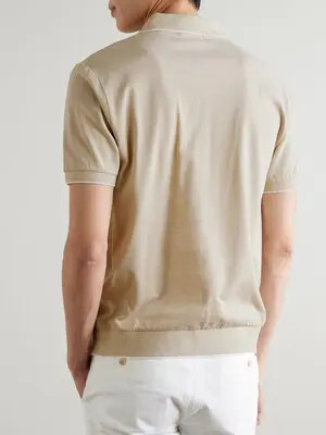 Polo Ralph Lauren Open-collar Logo-embroidered Cotton-blend Piqué Polo Shirt