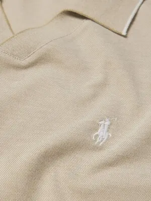 Polo Ralph Lauren Open-collar Logo-embroidered Cotton-blend Piqué Polo Shirt