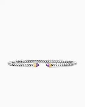 David Yurman Sterling Silver And 14k Yellow Gold Bracelet - Amethyst