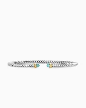 David Yurman Micro Cable Flex Bracelet - Aquamarine