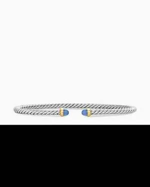 David Yurman Micro Cable Flex Bracelet - Light Blue Sapphire