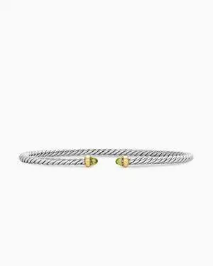 David Yurman Sterling Silver And 14k Yellow Gold Bracelet - Peridot