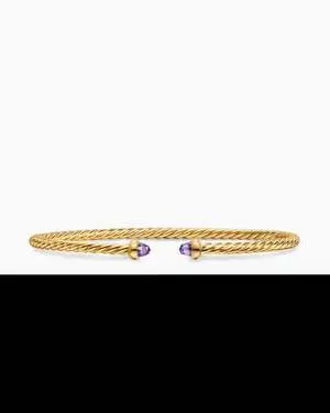 David Yurman Micro Cablespira® Flex Bracelet In 18k Yellow Gold With Rhodolite Garnets - Amethyst