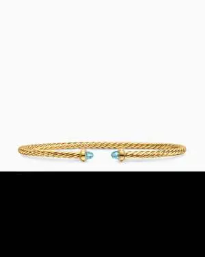 David Yurman Micro Cablespira® Flex Bracelet In 18k Yellow Gold With Rhodolite Garnets - Aquamarine