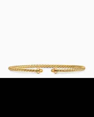 David Yurman Micro Cablespira® Flex Bracelet In 18k Yellow Gold With Rhodolite Garnets - Citrine