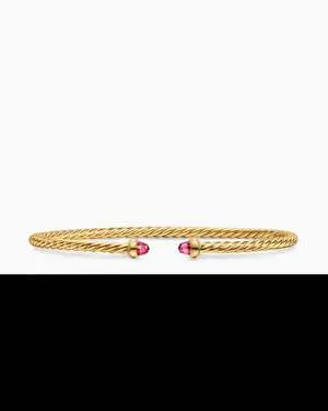 David Yurman Micro Cablespira® Flex Bracelet In 18k Yellow Gold With Rhodolite Garnets - Pink Tourmaline