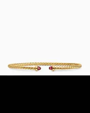 David Yurman Micro Cablespira® Flex Bracelet In 18k Yellow Gold With Rhodolite Garnets - Rhodolite Garnet