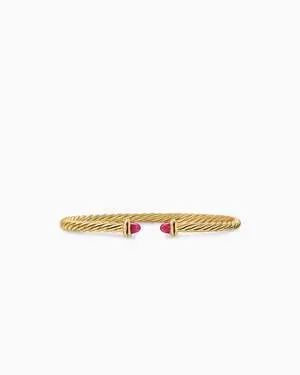 David Yurman 18k Yellow Gold Cablespira® Flex Teen Bracelet With - Ruby