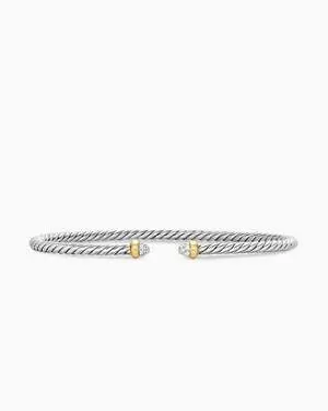 David Yurman Micro Cable Flex Bracelet With Diamonds - Diamond