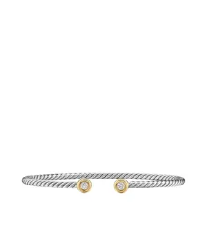 David Yurman Sterling Silver And 14k Yellow Gold Bracelet - Diamond