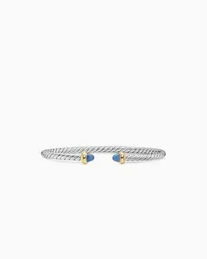 David Yurman Micro Cable Flex Bracelet - Light Blue Sapphire
