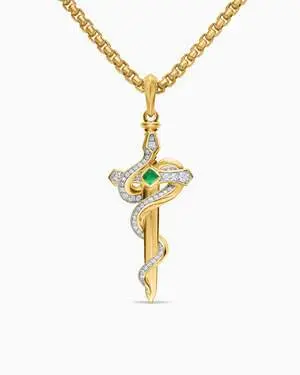 David Yurman Ouroboros Snake Amulet - Emerald