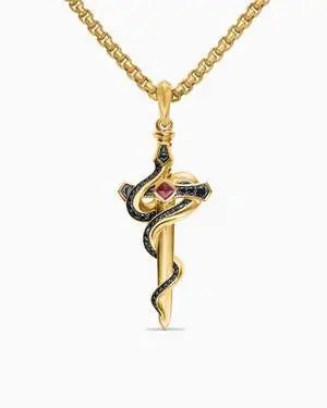 David Yurman Ouroboros Snake Amulet - Ruby